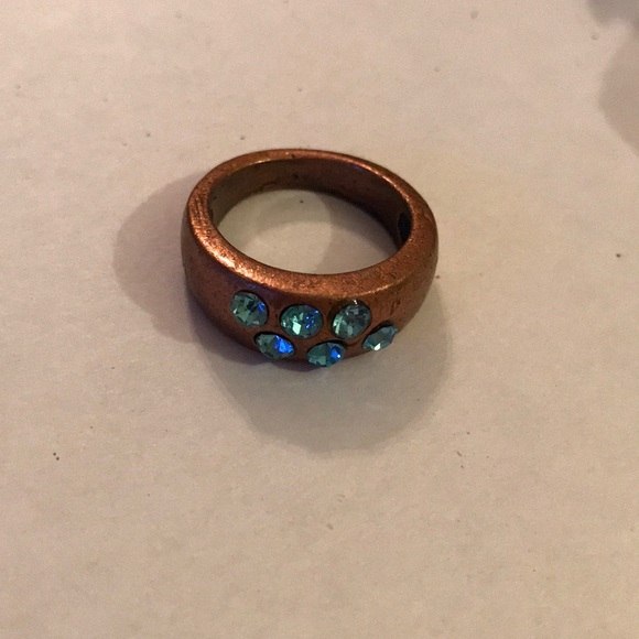 copper ring | Jewelry | Vintage Copper Rhinestone Ring | Poshmark